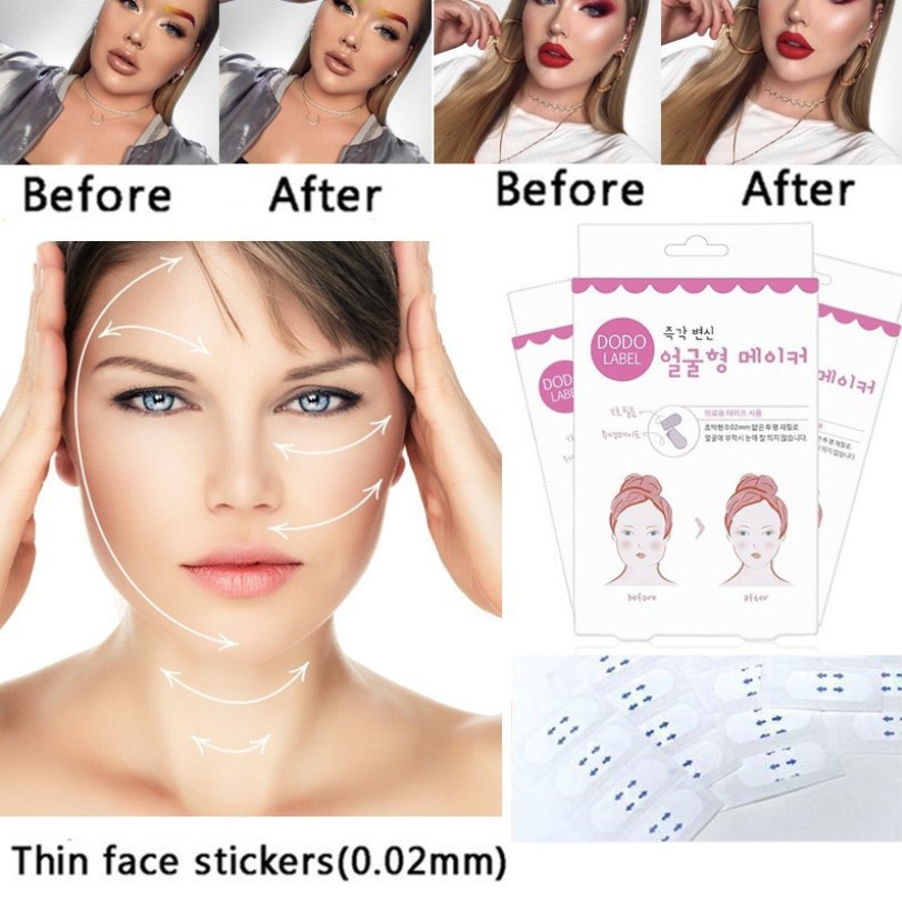 [Murah] 40pcs/box Slim Face Sticker Tik Tok V Transparent Invisible ...