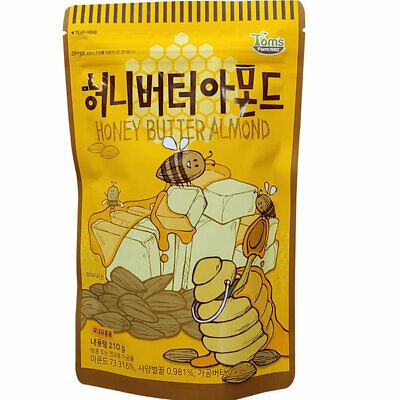 Tom's farm Honey Butter Almond 210g x 2 // Korean Almond Snack 1+1 | Shopee Singapore