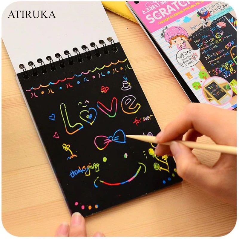 Kids Scratch Notebook Goodie Bag Birthday Party Gift Bag Children Day ...