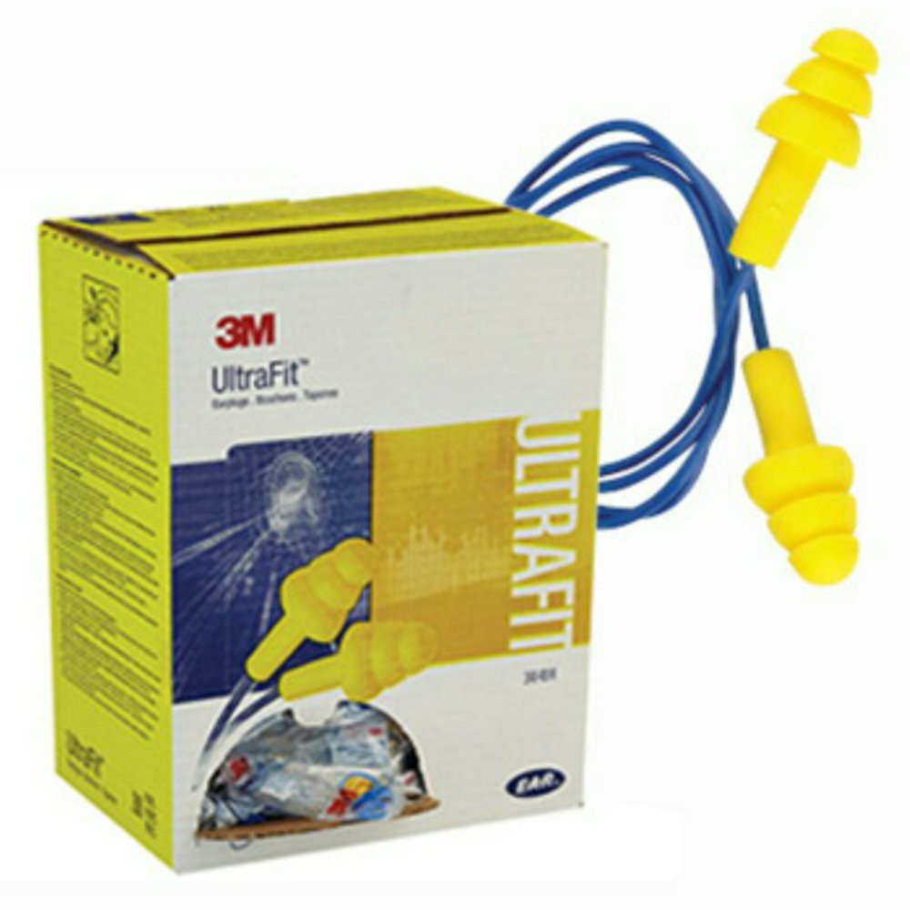 3M E-A-R UltraFit Earplugs 340-4002, Corded, Carrying Case (50pr/box ...