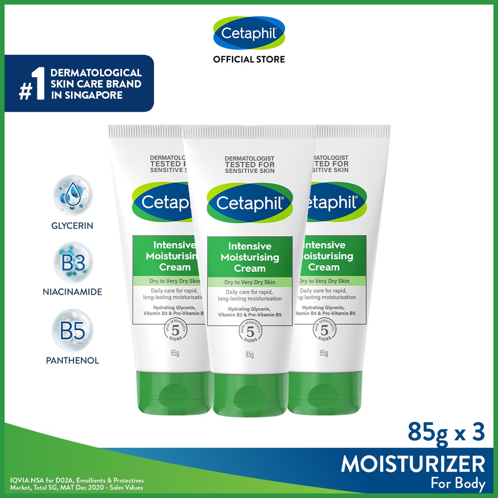 [Bundle of 3] Cetaphil Intensive Moisturising Cream 85g | Shopee Singapore