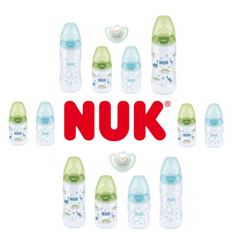 Nuk Bottle Welcome Set Blue Green(5pcs/Set) | Shopee Singapore