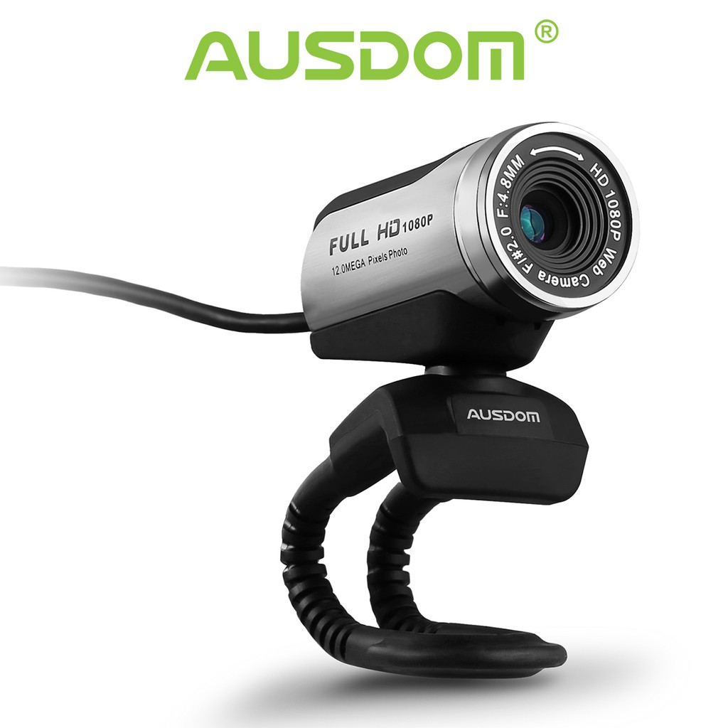 AUSDOM WebCam 1080P PC 12MP Camera with Built-in Microphone (AW615 ...