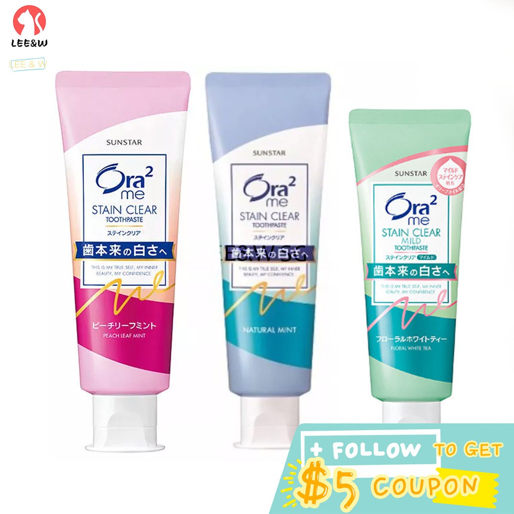 [Bundle of 2] SunStar Japan Ora2 Stain Clear Toothpaste Tooth Care 125g ...
