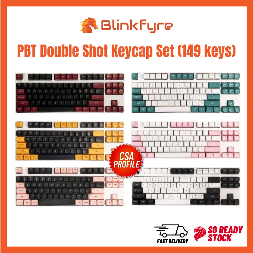 【SG】 PBT Double Shot Keycap Set (149 Keys) - CSA Profile - Compatible ...