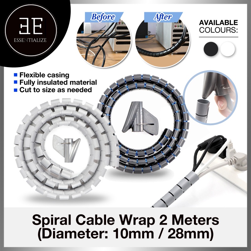 10mm, 28mm Cable Holder Organizer, Flexible Spiral Tube Cable Organizer ...