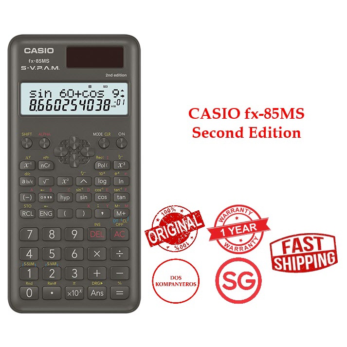 Casio fx-85MS 2nd Edition Scientific Calculator. 1 Year Warranty ...