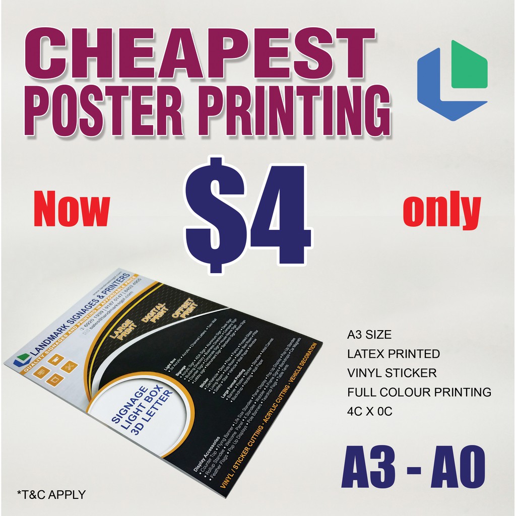 Cheapest Sticker Printing (A2, A1, A0 size) | Shopee Singapore