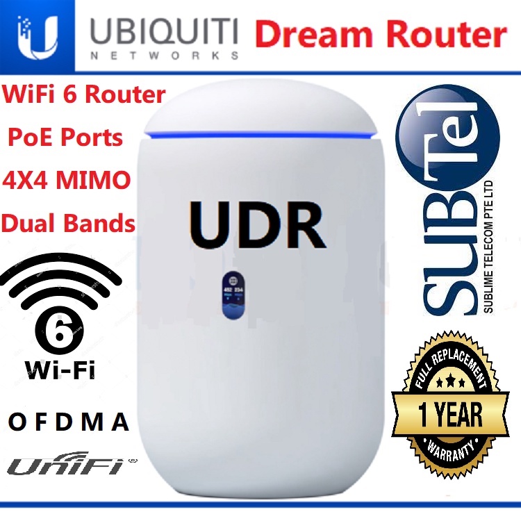 UDR Ubiquiti UniFi New Dream Router WiFi 6 OFMDA POE 802.3af Support MU ...