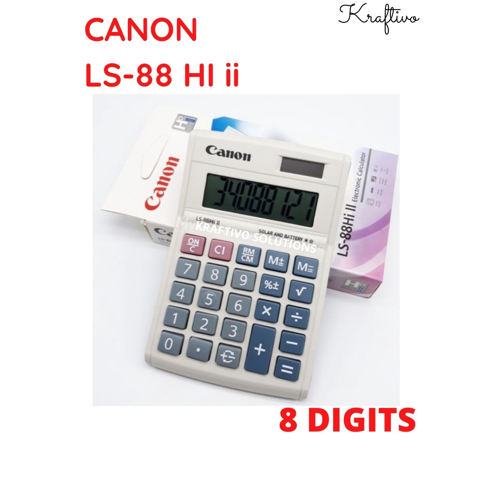 Canon Calculator LS-88Hi II 8-Digit Electronic Solar Battery | Shopee ...
