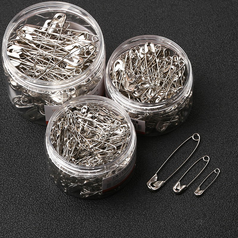 300Pcs/Box Safety Pin Bros Badge Stainless Steel Metal Safety Pins ...