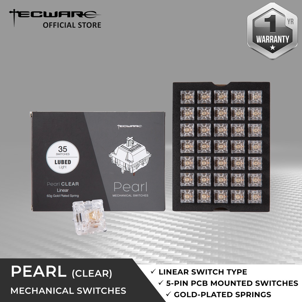 Tecware Pearl Mechanical Switches - 35 pcs [4 Switch Options] | Shopee ...