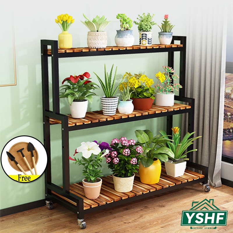 YSHF Multi Storey Plant Rack With Universal Wheels Movable Household ...