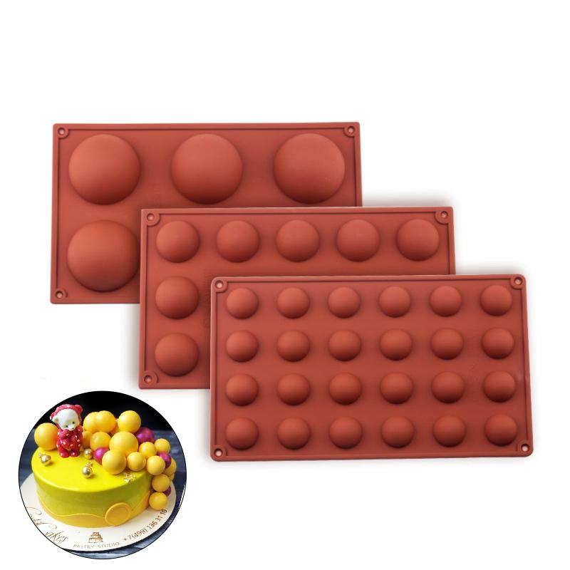Ball Sphere Silicone Mold Cake Pastry Baking Chocolate Candy Fondant ...