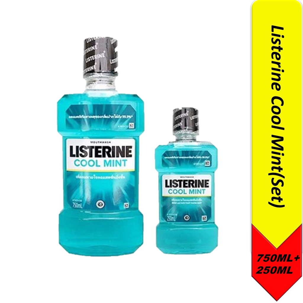 Listerine Cool Mint MouthWash 750ml+250ml | Shopee Singapore