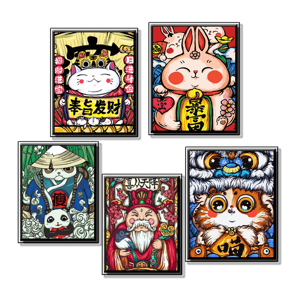 40*50 DIY Digital Oil Painting Paint By Numbers on Canvas Chinese New ...