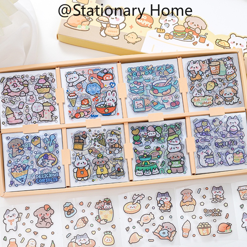 200PCS Happy Meal Sticker Box Cute Food Stickers Cartoon Boxed Sticker ...