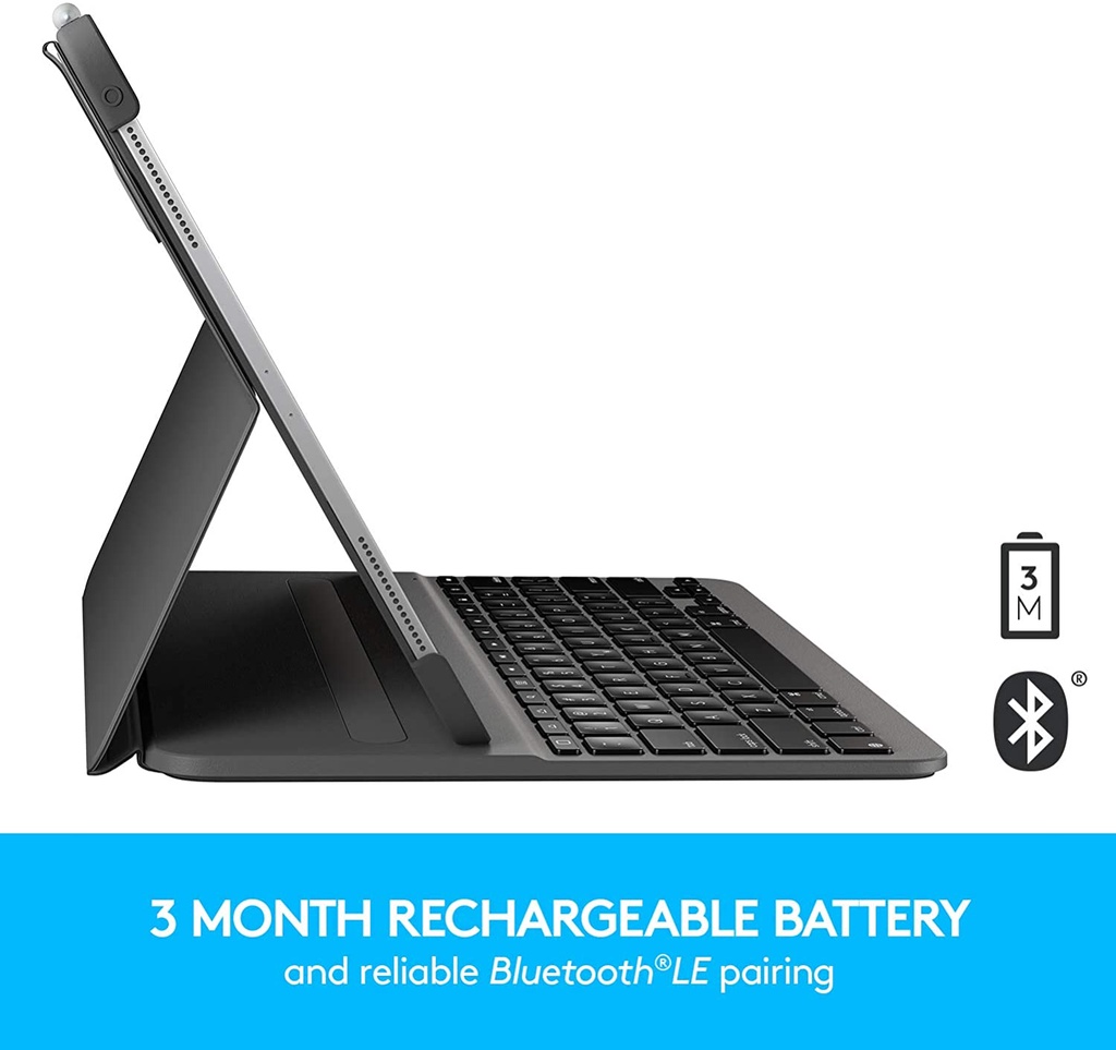 Logitech Slim Folio Pro For Tablet 11" (1st,2nd & 3rd Gen) with Backlit ...