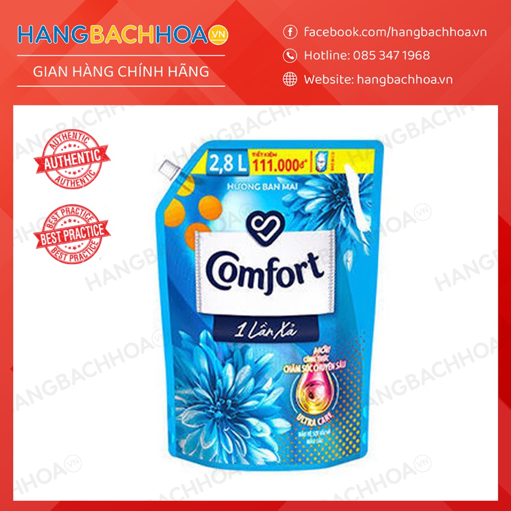 Comfort Concentrated Fabric Softener 1 Time Fragrance Ban Mai Bag 2.8L | Shopee Singapore