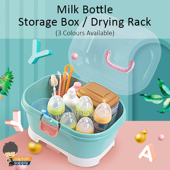 Baby Milk Bottle Storage Box and Drying Rack | Shopee Singapore