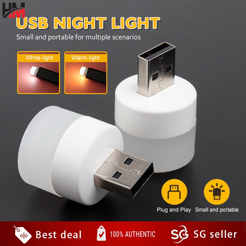 USB Portable LED Lamp Mini Night Light Small Round Lamp Computer Mobile ...