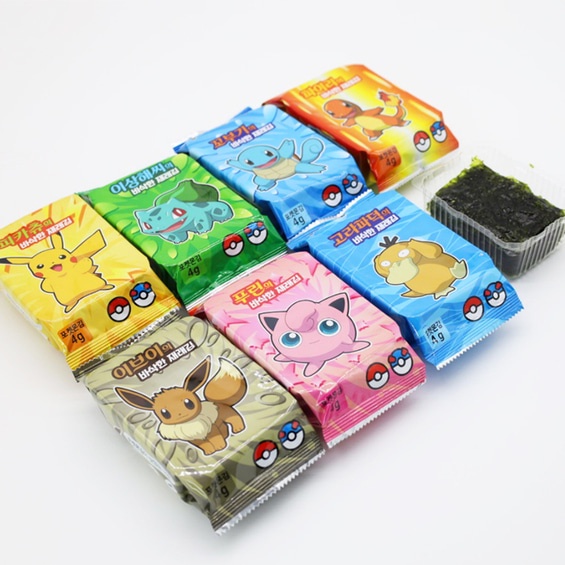 Pokemon Crispy Seaweed 4g*16bags Korean Seaweed for Kids Korean Side ...