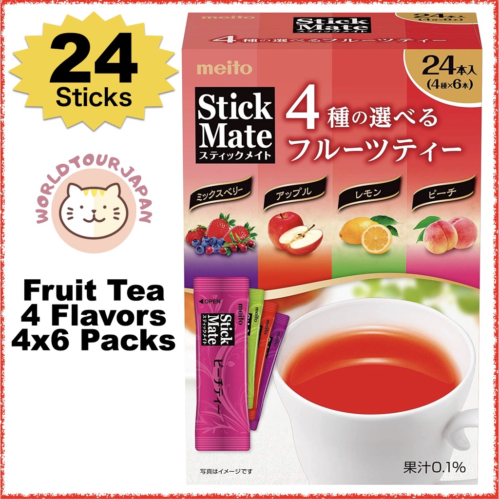 MEITO StickMate Fruit Assort Set 24 packs / 4 types x 6 packs / Powder ...