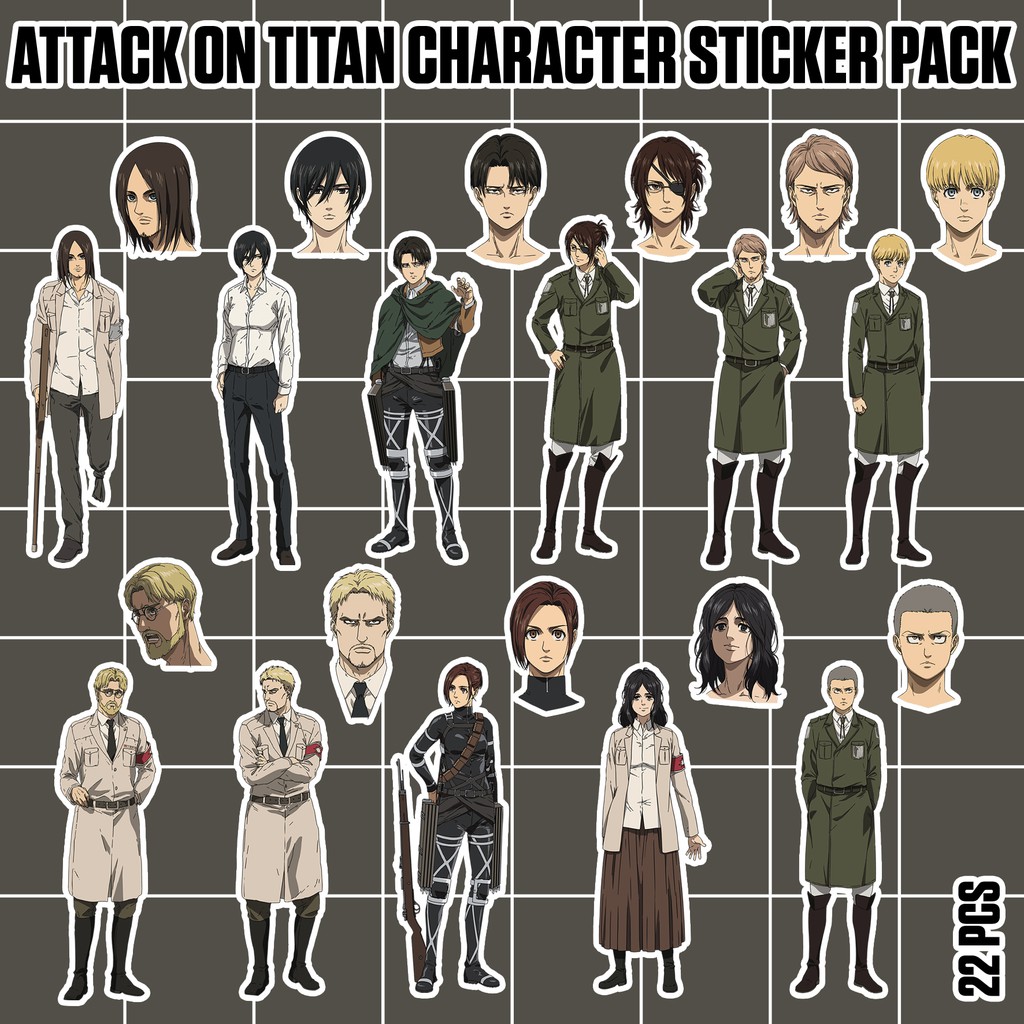 Attack On Titan Anime Sticker / Aot Character Sticker / Attack On Titan ...