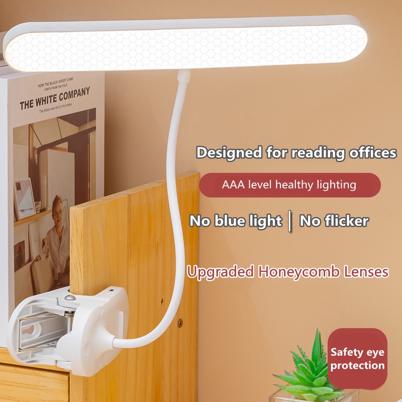 💡24h STOCK💡LED Clip-on Table Lamp for Study Office Bedroom Bedside ...