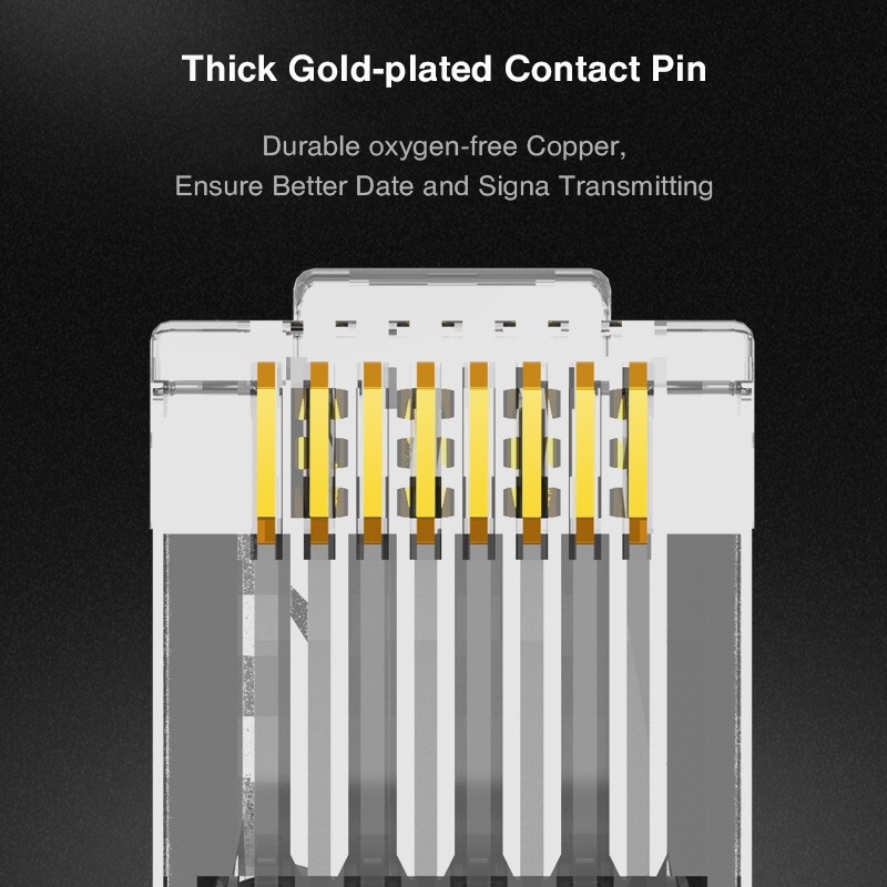 ZoeRax RJ45 Cat6 Pass Through Connectors, Assorted Colors, EZ to Crimp ...