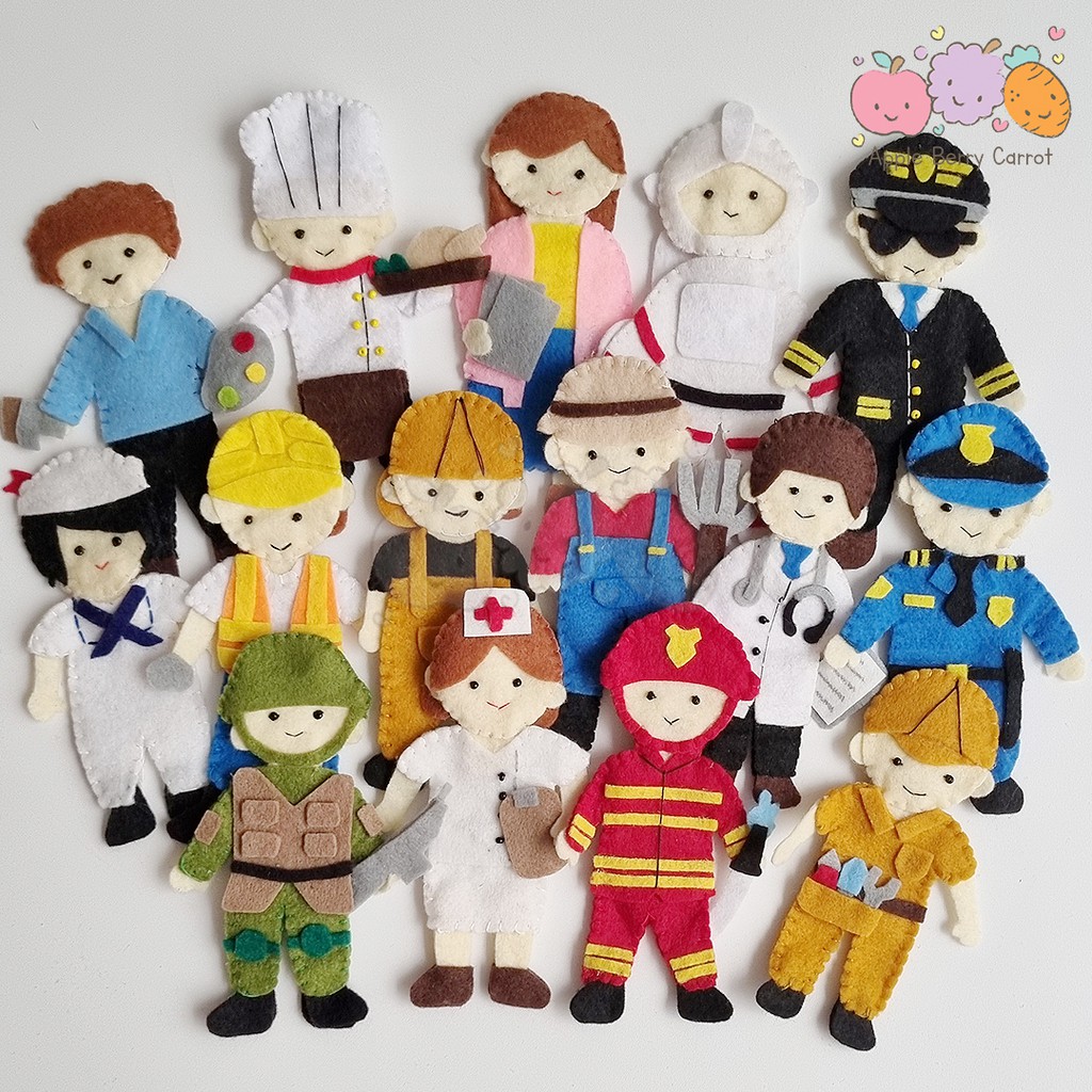 Premium FINGER PUPPET COMMUNITY HELPERS | Shopee Singapore