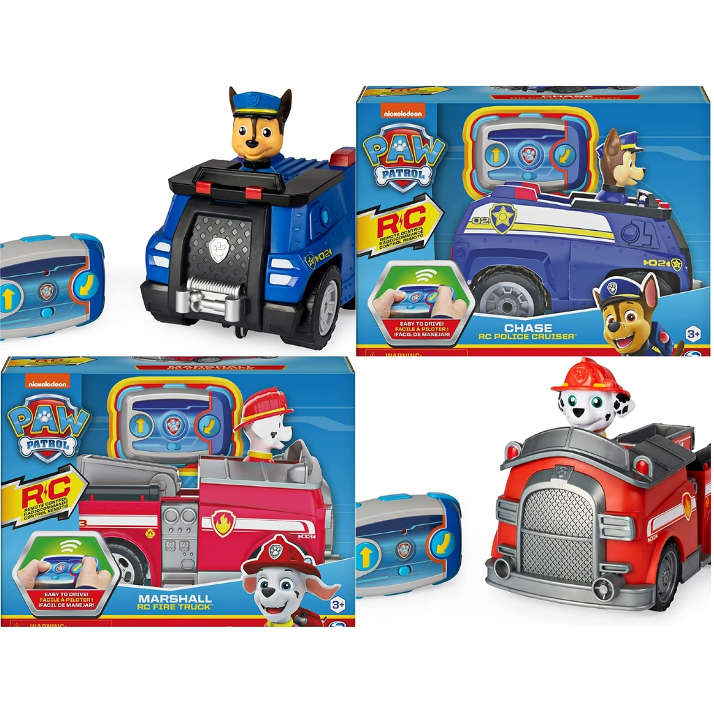 Paw Patrol, Chase / Marshall Remote Control Police Cruiser with 2-Way ...