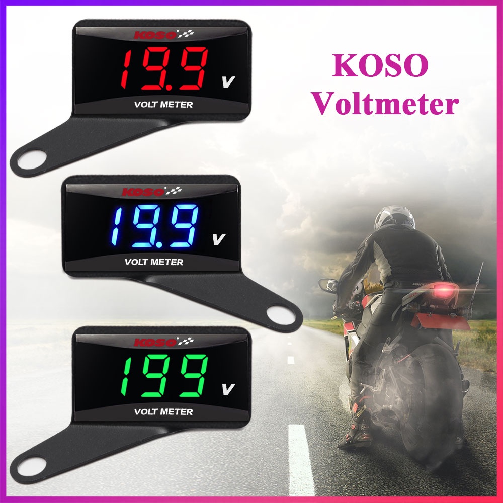 KOSO Voltage Meter With Bracket 12V-150V LED Digital Display Voltmeter ...
