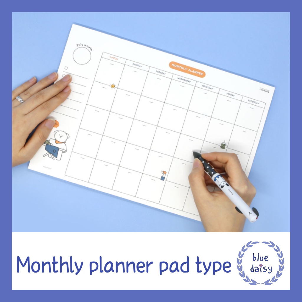 [Pinkfoot] Monthly Planner Cute illust pad type (Made in Korea ...