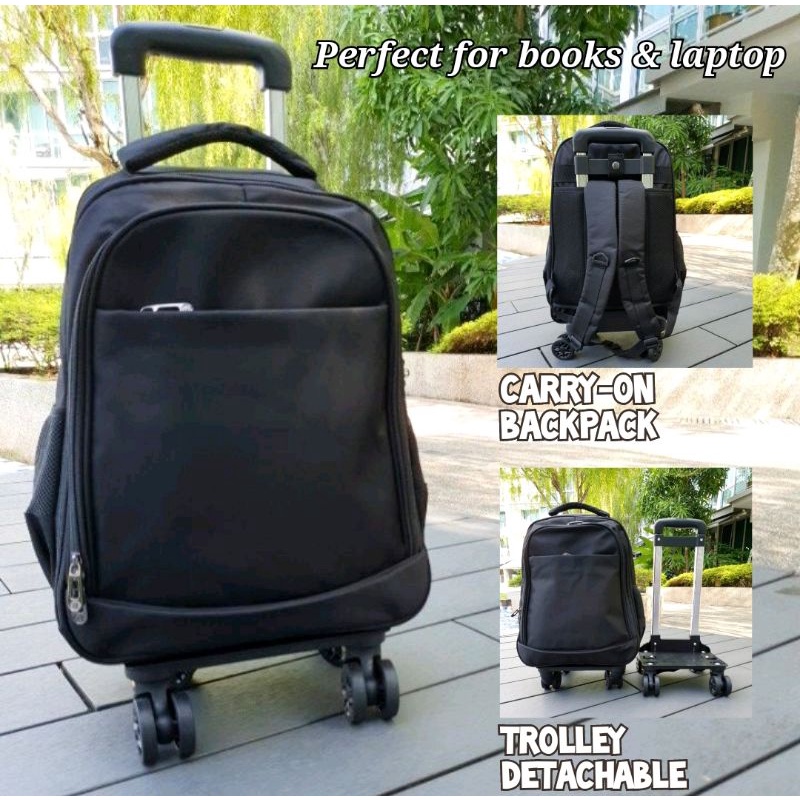 Solid 360° 4-Wheel Trolley Bag / Backpack (SG Seller) | Shopee Singapore