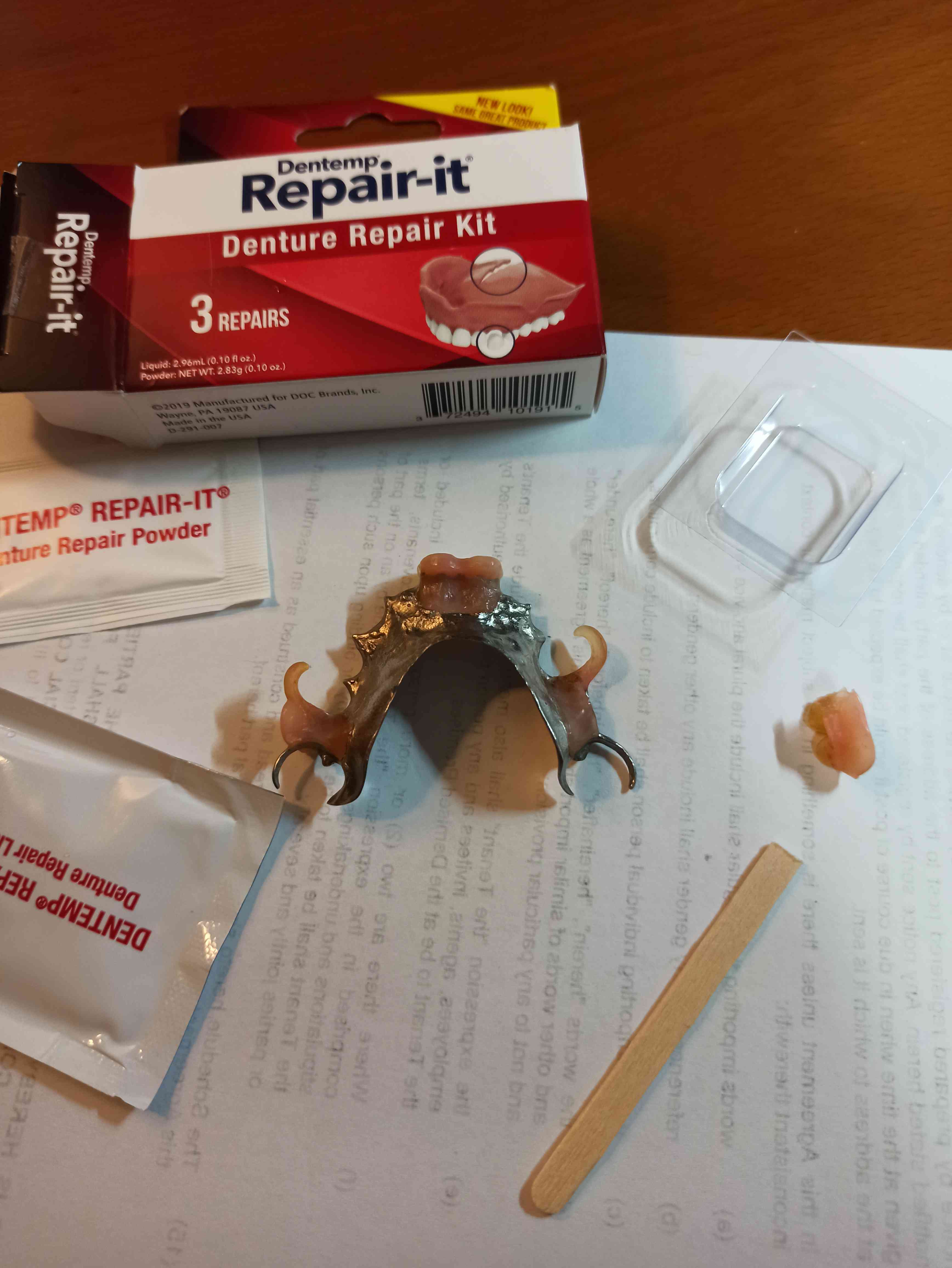 Dentist On Call Dentemp Repair-It Denture Repair Kit (pack of 3 repairs ...
