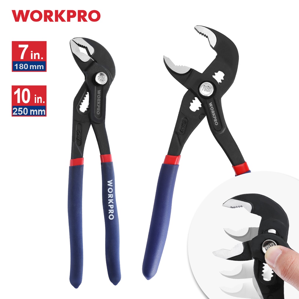 Workpro 7 "10" Pliers, Combination Pliers, Pipe Grip Pliers, Extension ...