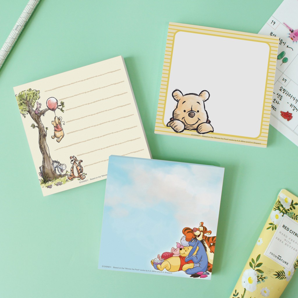 Disney Pooh Memo pad 4SET(1 pcs 100 sheets)/ School Office Stationery ...