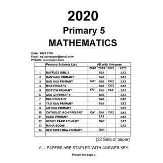 2020 P5 Past Year Exam Papers | Shopee Singapore