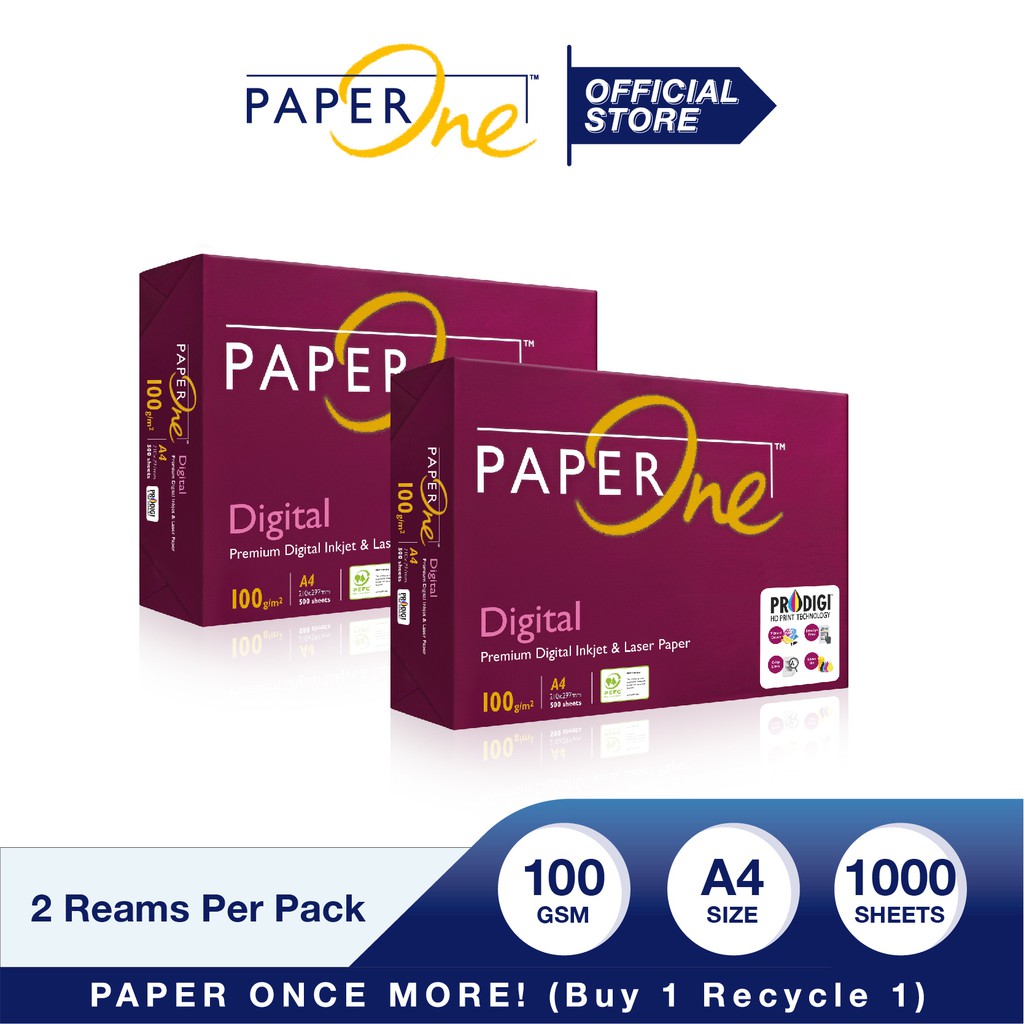 PaperOne™ Digital Premium Quality 100gsm Copy Paper A4 [2 Reams ...