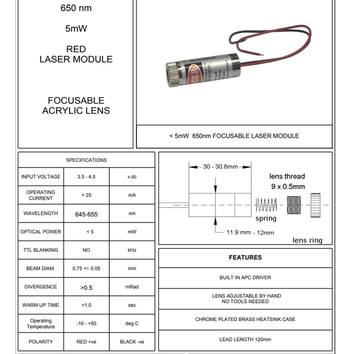 {SG Local stock} Laser pointer module - red | Shopee Singapore