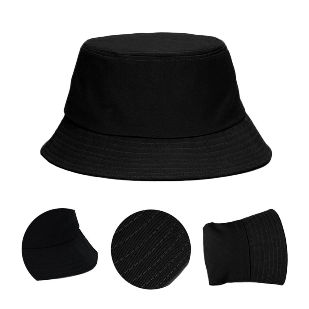 Black Unisex Bucket Hat Hunting Fishing Outdoor Cap Men's Women's ...