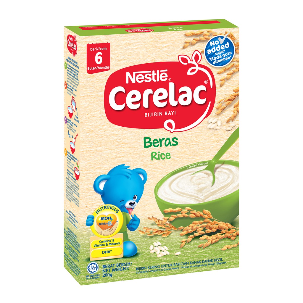Nestlé® Cerelac Rice No Added Sugar (without milk) 200G | Shopee Singapore