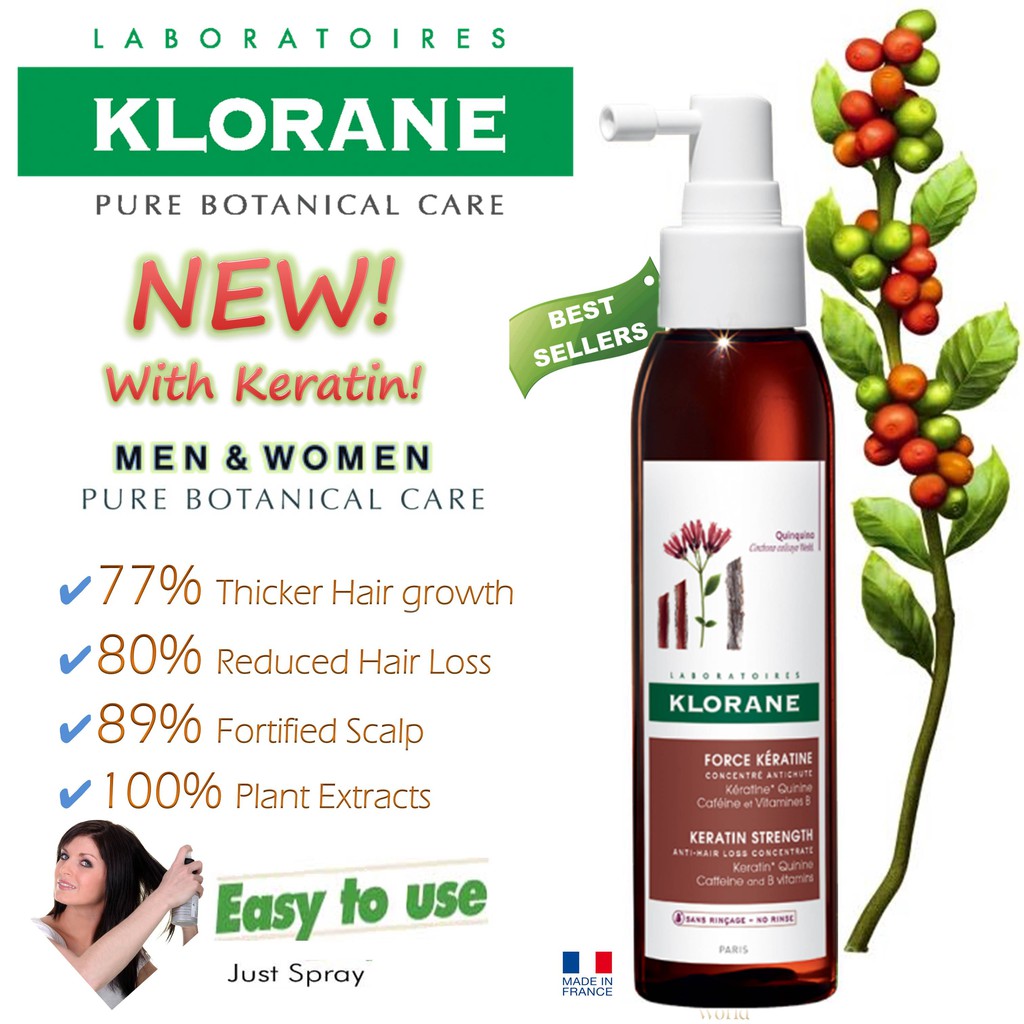 Klorane Anti-Hair Loss Strengthening Serum with Keratin 125ml. | Shopee ...