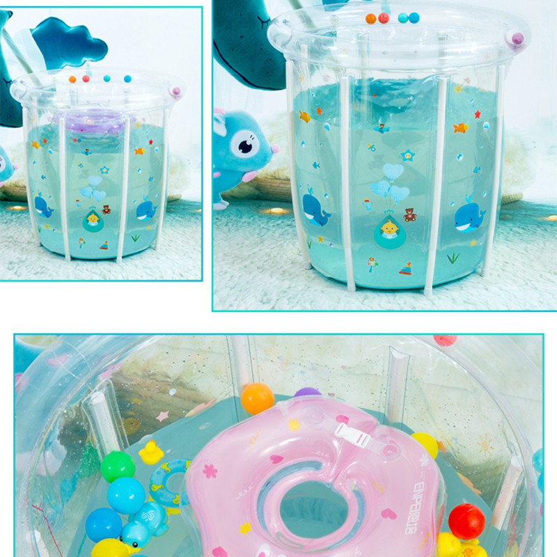 [SG SELLER] Baby Swimming Pool Thickened Inflatable Transparent Bracket ...