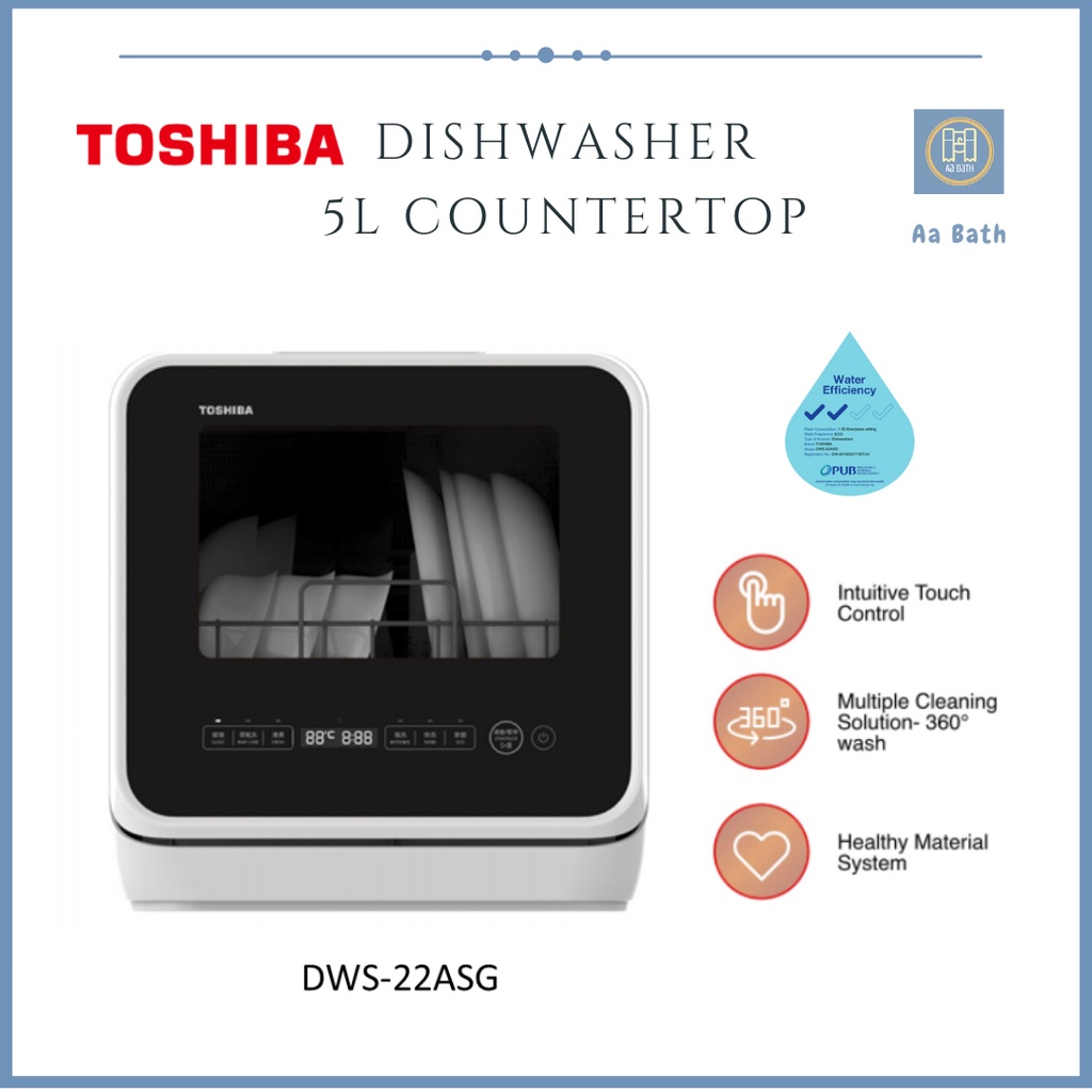 [Free Delivery] Toshiba Black Multiple Purposes Portable Dishwasher, 5L ...