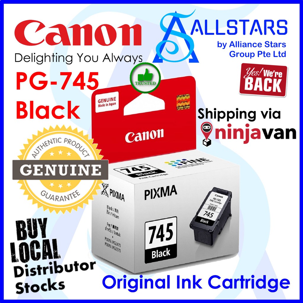 Original Canon PG-745 / PG745 Black Ink Cartridge / 8295B001AA | Shopee ...