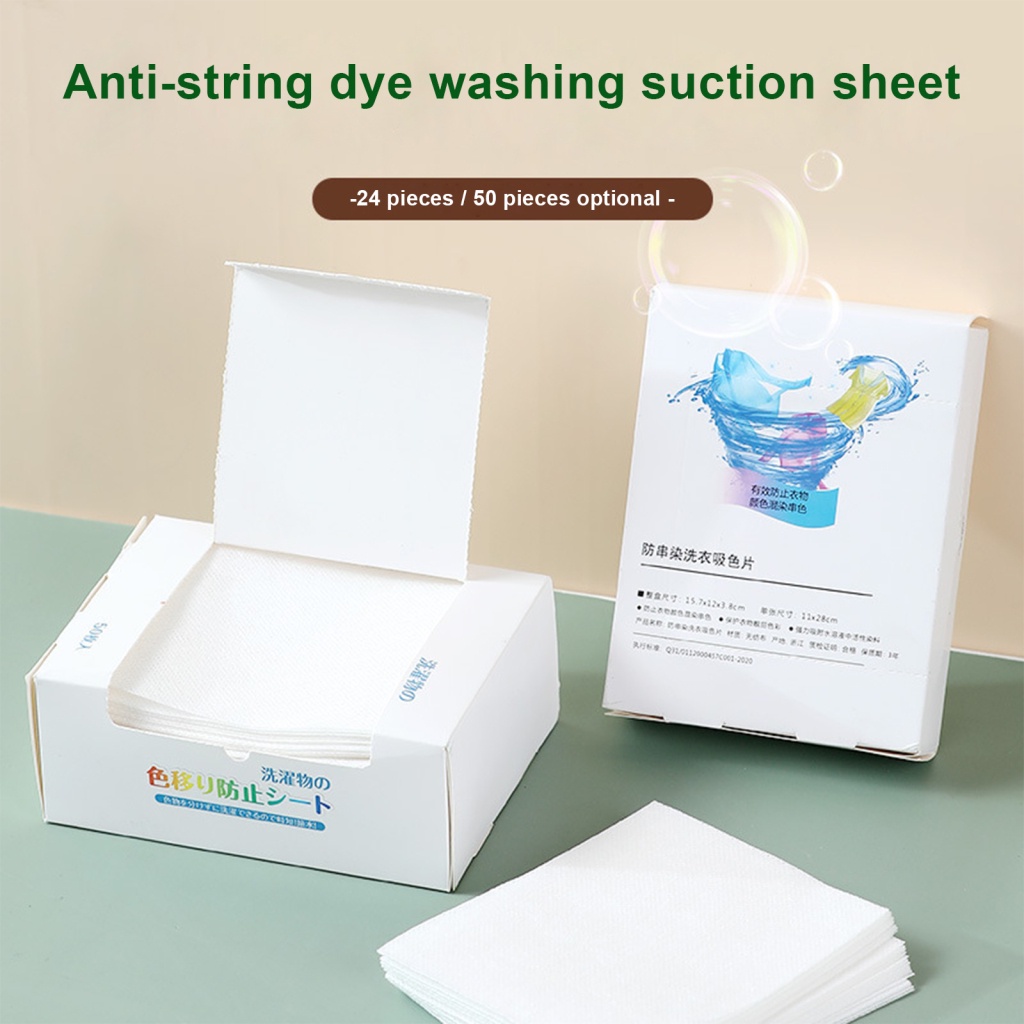 [EPAY] 24/50pcs Laundry Mix Dyeing Anti-Stain Absorbent Paper Color ...