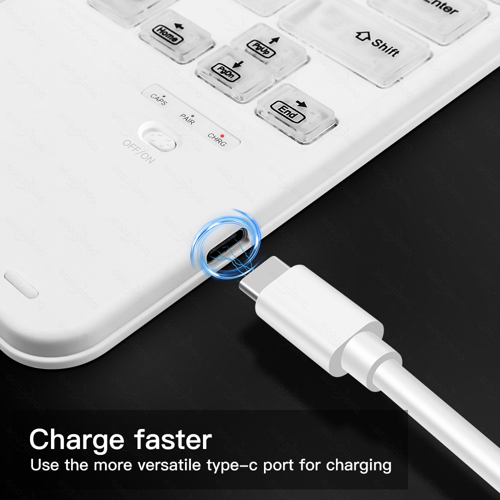 GOOJODOQ RGB Wireless Keyboard Rainbow Backlit Wireless Keyboard with ...