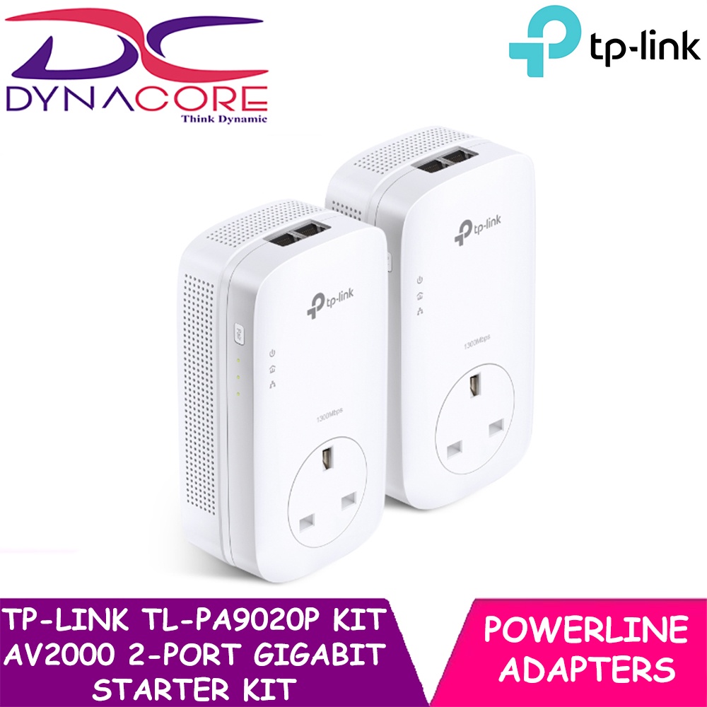TP-LINK TL-PA9020P KIT AV2000 HomePlug AV2 MU-MIMO Gigabit Passthrough ...